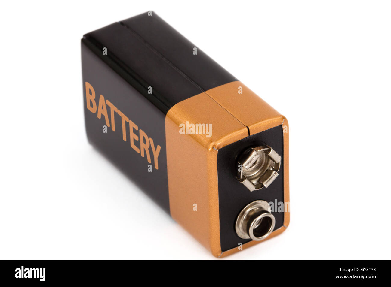 One square battery, isolated on white background Stock Photo - Alamy