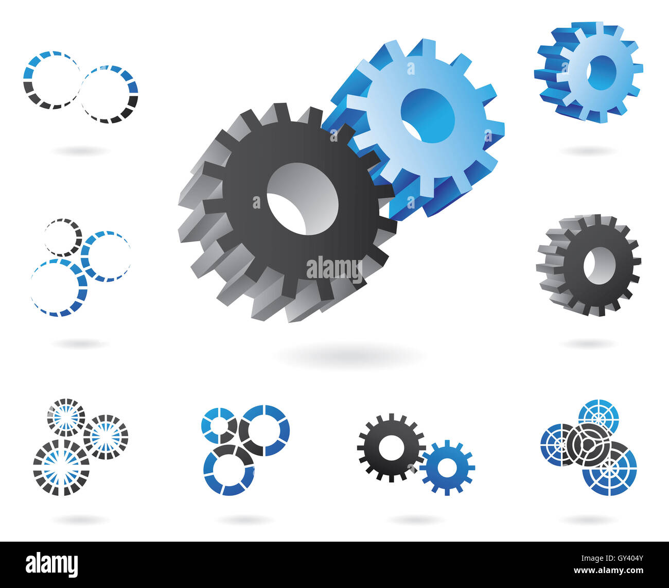 Gears in black design Cut Out Stock Images & Pictures - Alamy