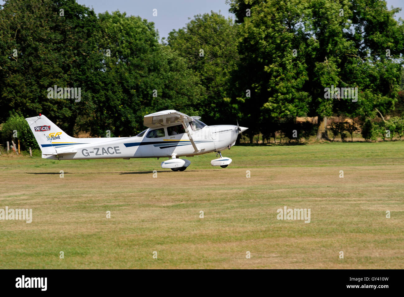 light aircraft taking off at headcorn airfield in kent england uk Stock ...