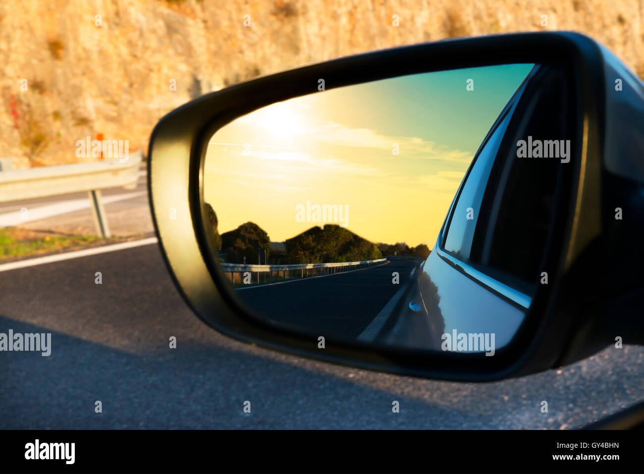 Car Mirror Reflection Photography