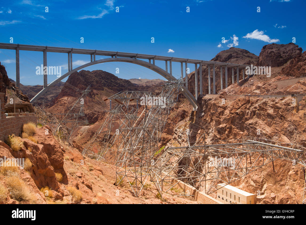 Colorado River Bridge - Bypass for the Hoover Dam, Arizona, USA Stock ...