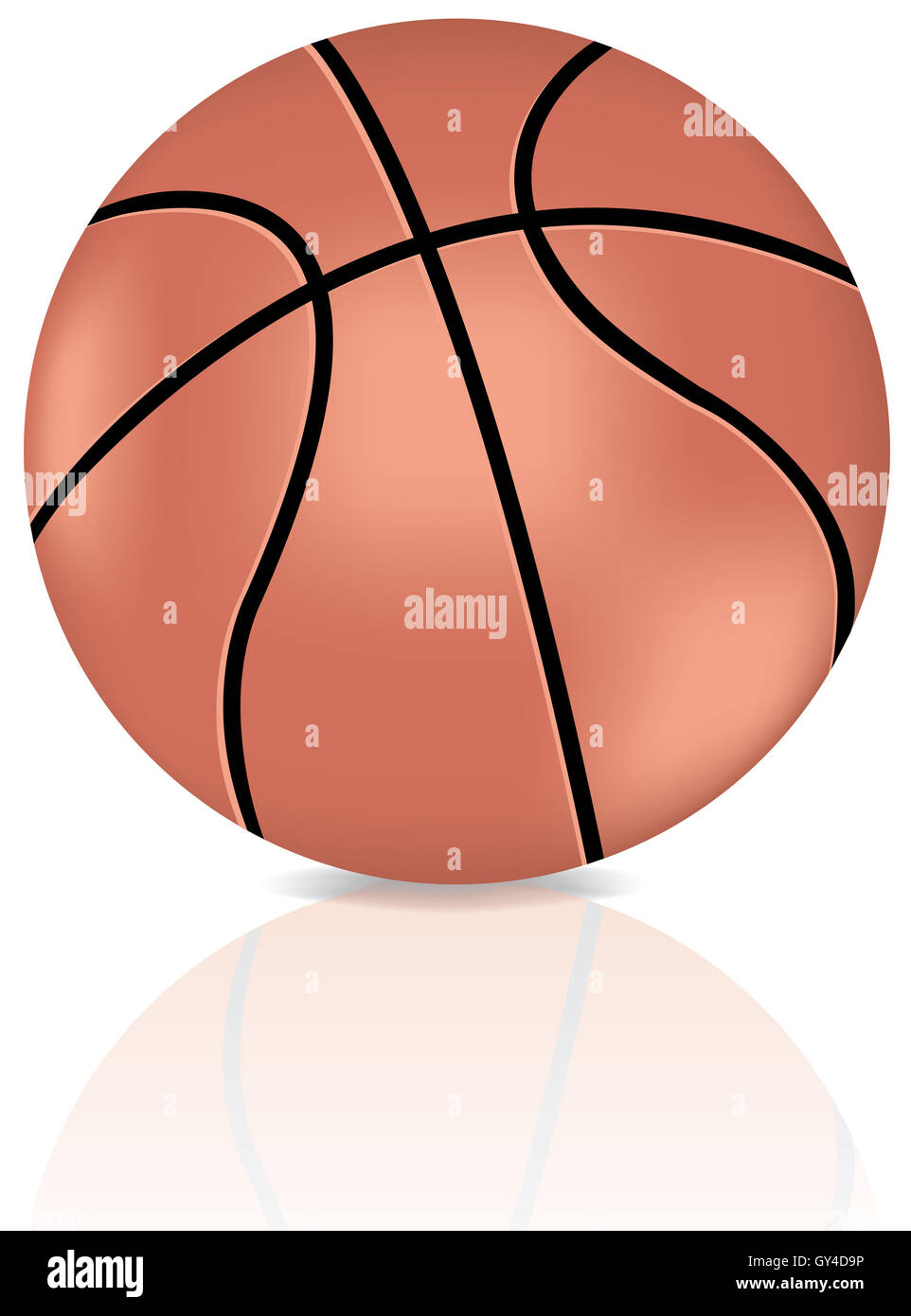 Basketball and it’s reflection Stock Photo - Alamy