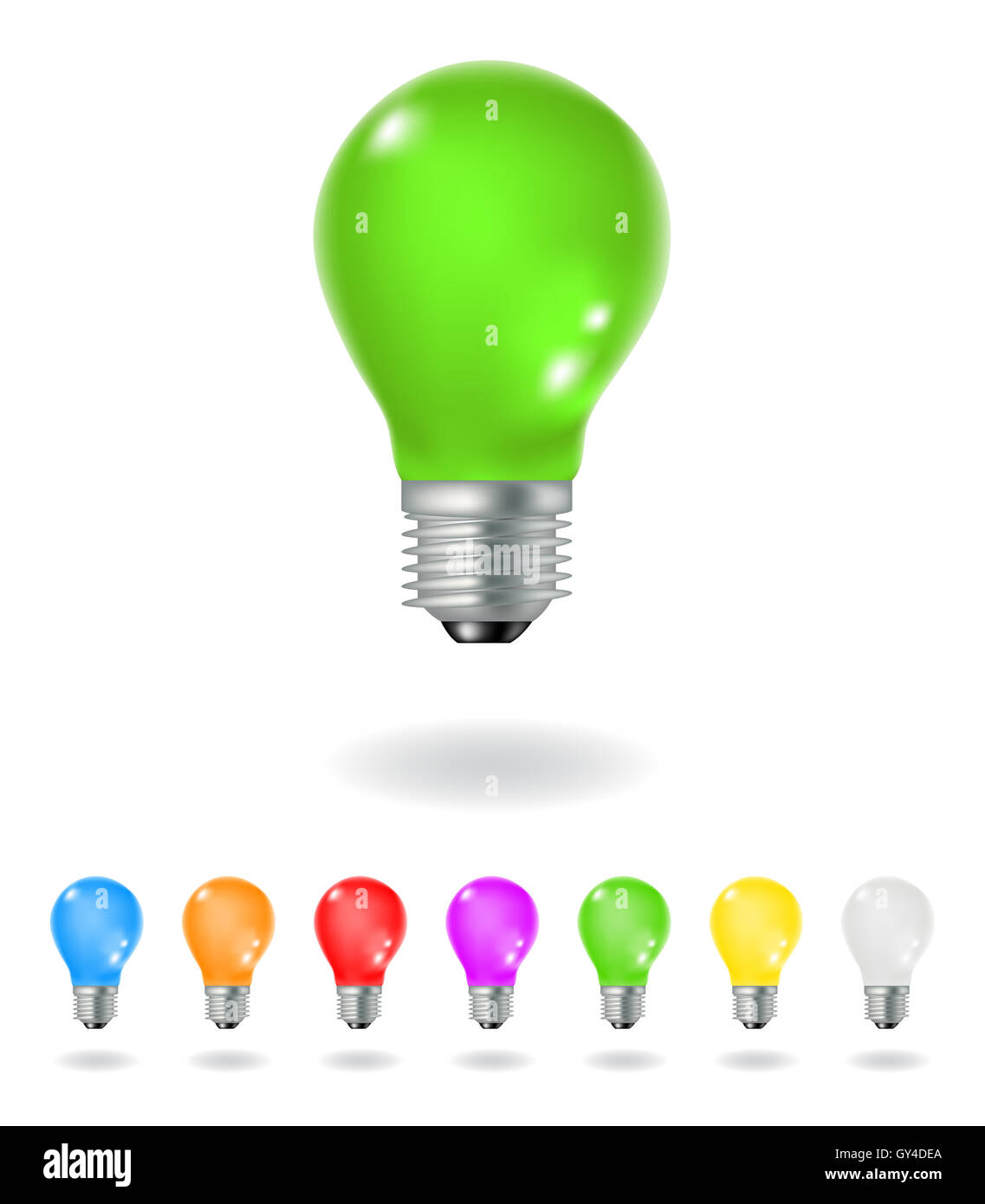 colourful light bulbs isolated on a white background Stock Photo - Alamy