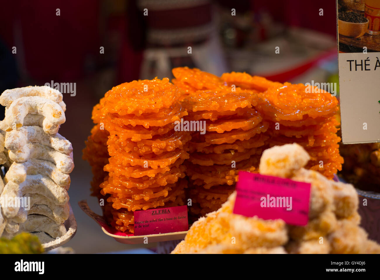 Exotic honey sweets on the counter in Strasbourg, France Stock Photo ...