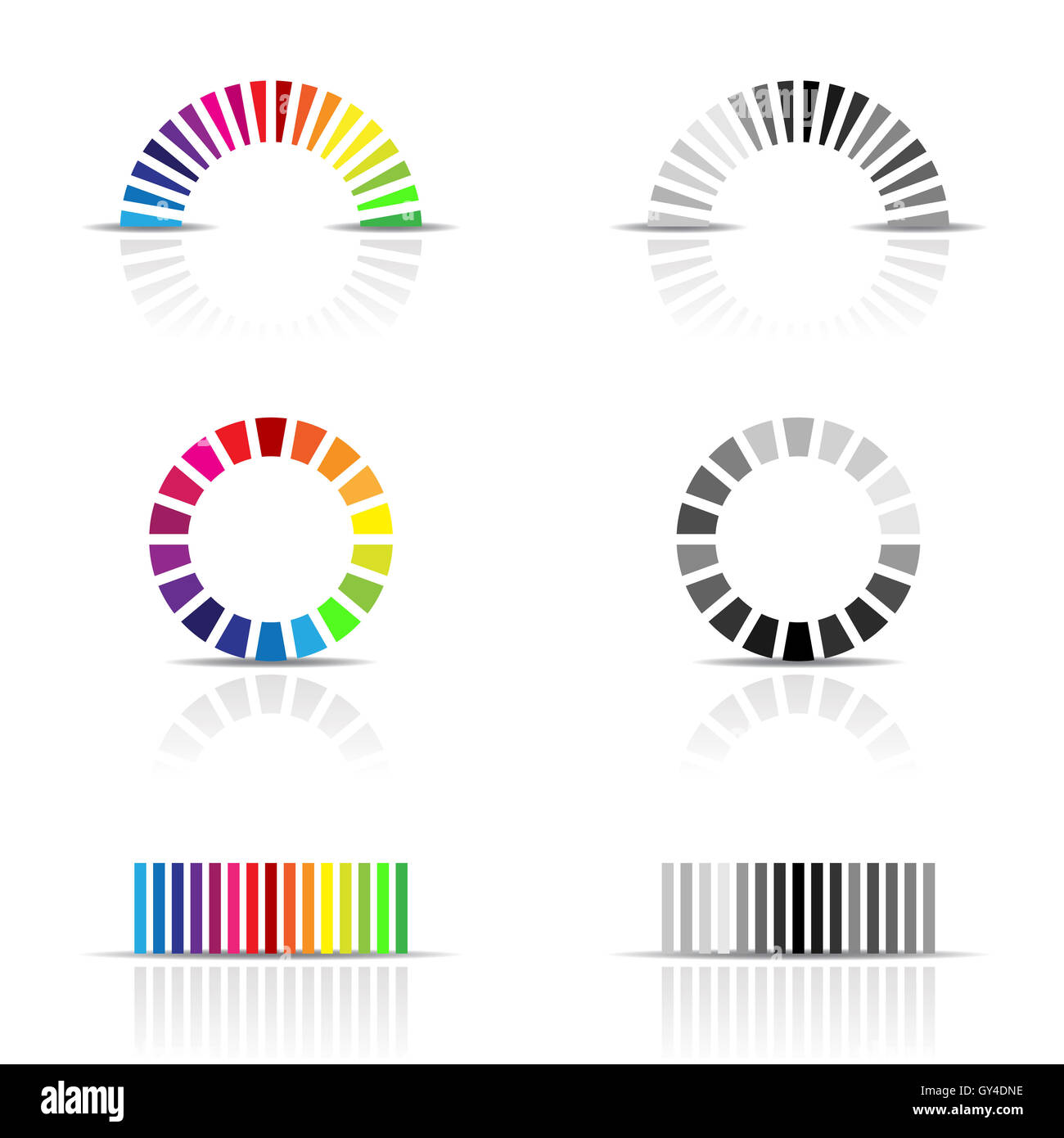 vector illustration of colour profile samples, cmyk, rgb Stock Photo ...