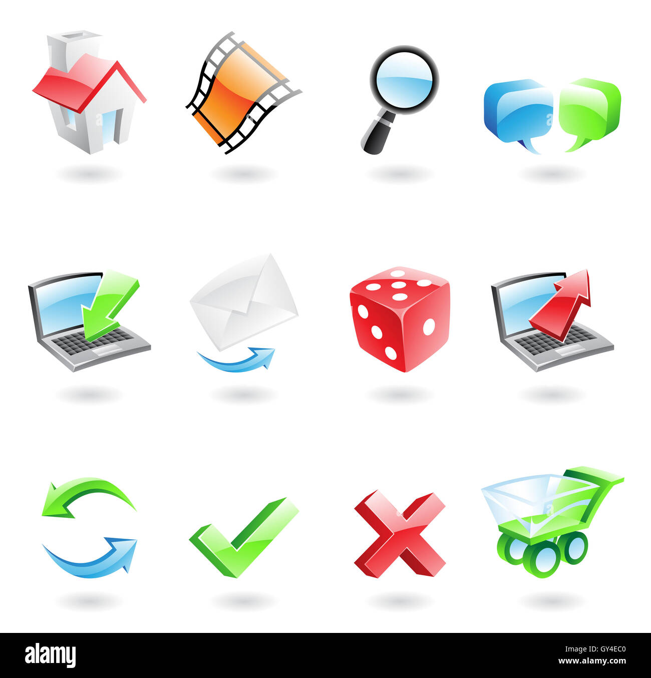 3d White Web Icons High Resolution Stock Photography and Images - Alamy