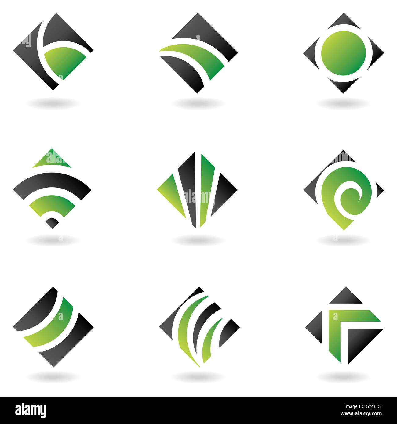 vector illustration of green diamond icons isolated Stock Photo - Alamy