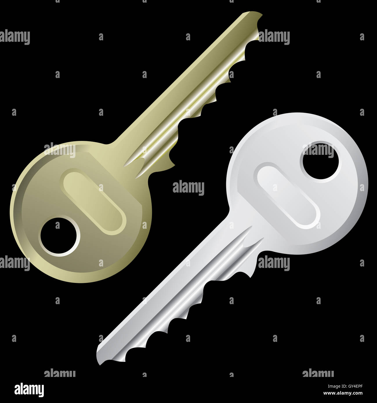 a set of keys isolated on a black background Stock Photo - Alamy