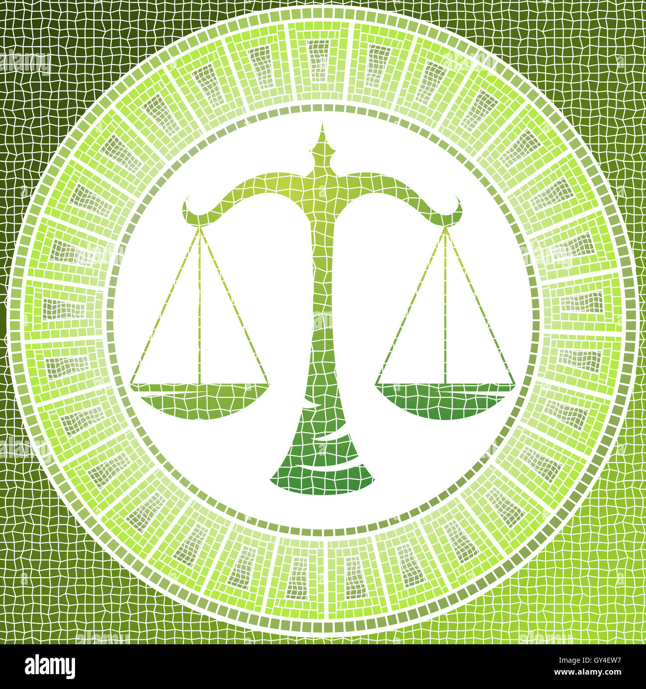 Element air: libra zodiac sign on a mosaic Stock Photo - Alamy