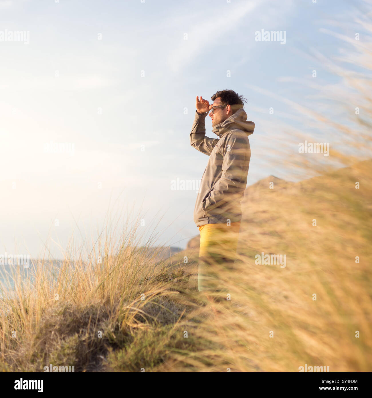 Free active man enjoying beauty of nature Stock Photo - Alamy