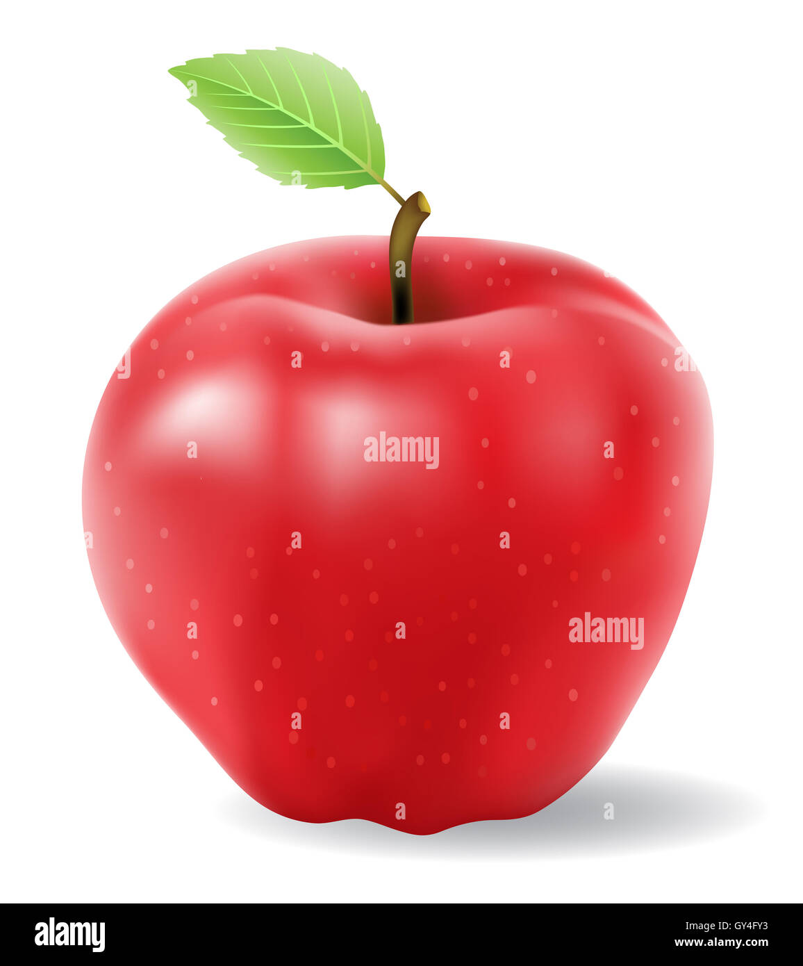 red apple vector isolated on a white background Stock Photo - Alamy