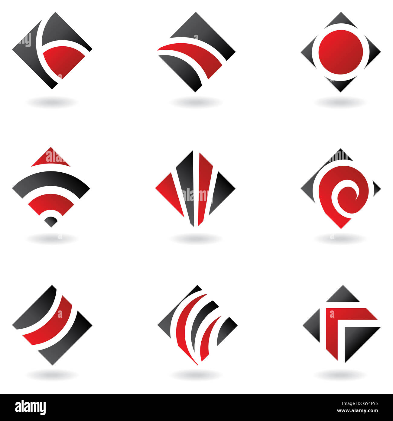 Red Diamond icons isolated on white Stock Photo - Alamy