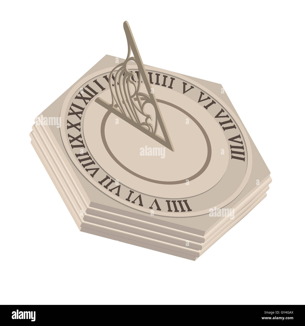 ancient clocks: sundial vector illustration Stock Photo - Alamy