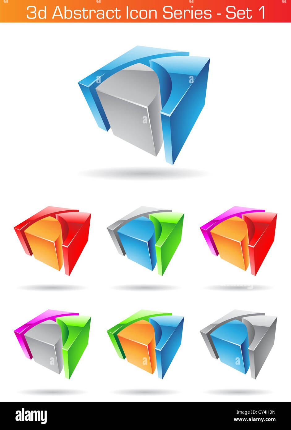 Vector EPS illustration of 3d Abstract Icon Series - Set 1 Stock Photo ...