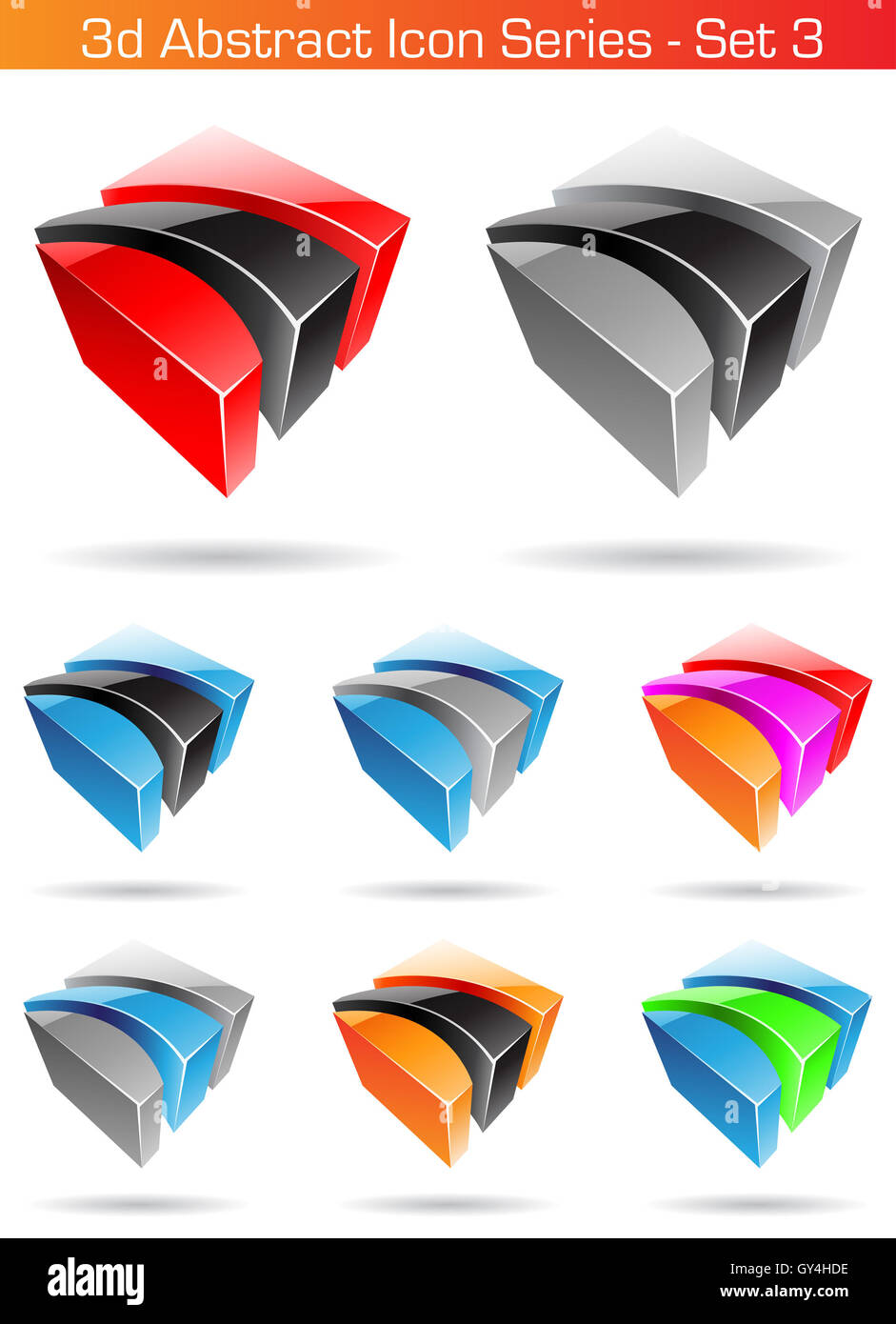 Vector EPS illustration of 3d Abstract Icon Series - Set 3 Stock Photo ...
