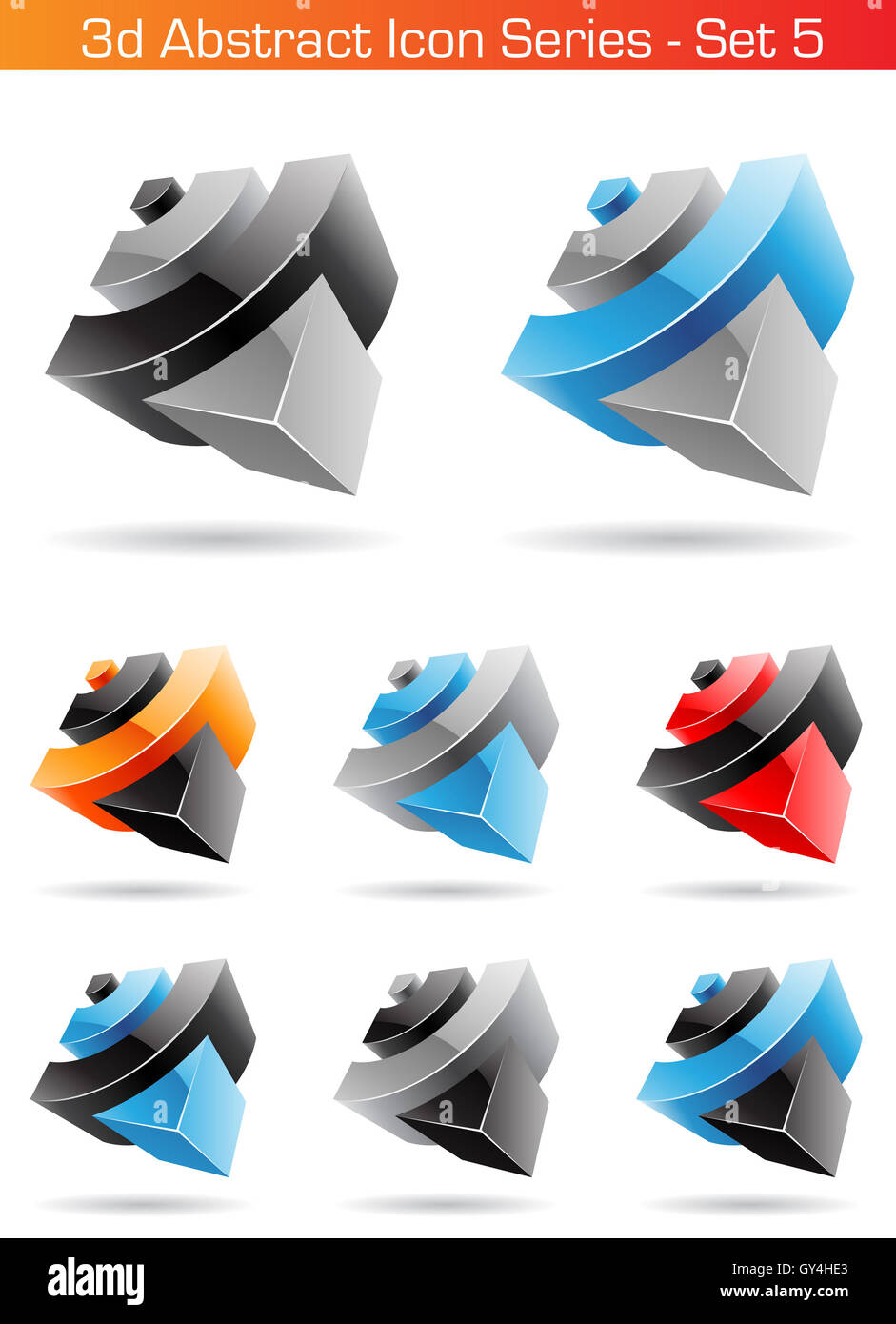 Vector EPS illustration of 3d Abstract Icon Series - Set 5 Stock Photo ...