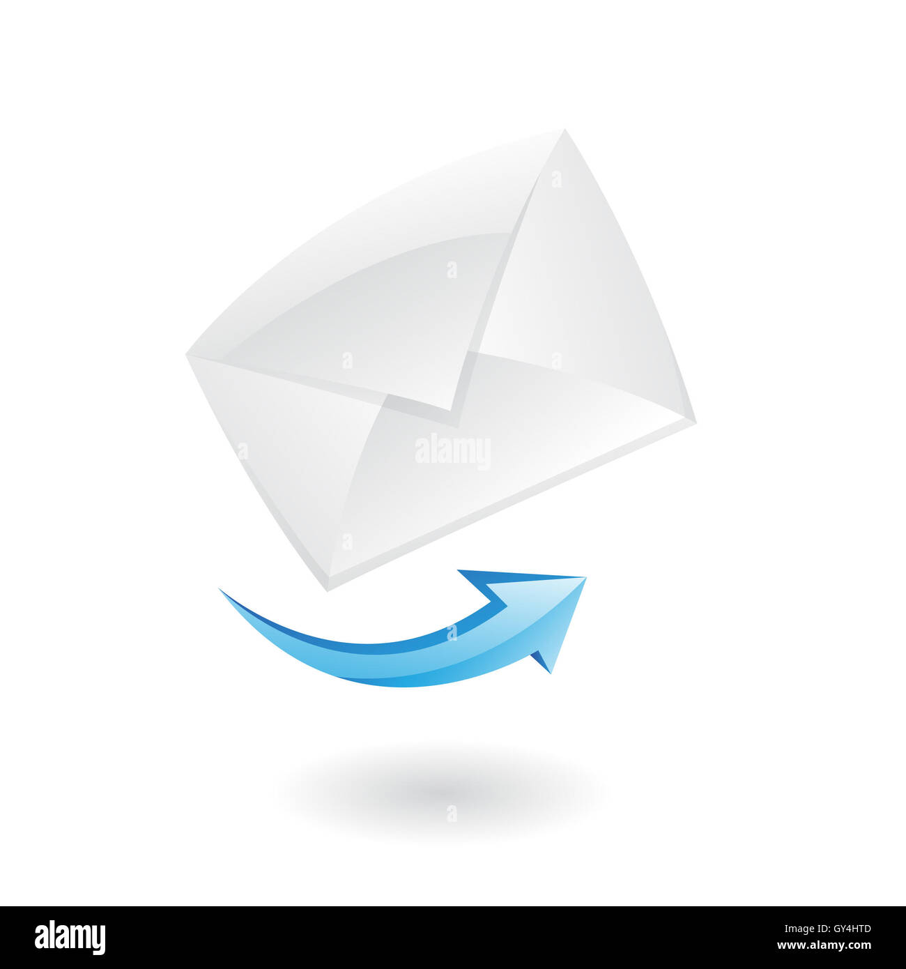 3d mail and blue arrow isolated on white Stock Photo - Alamy
