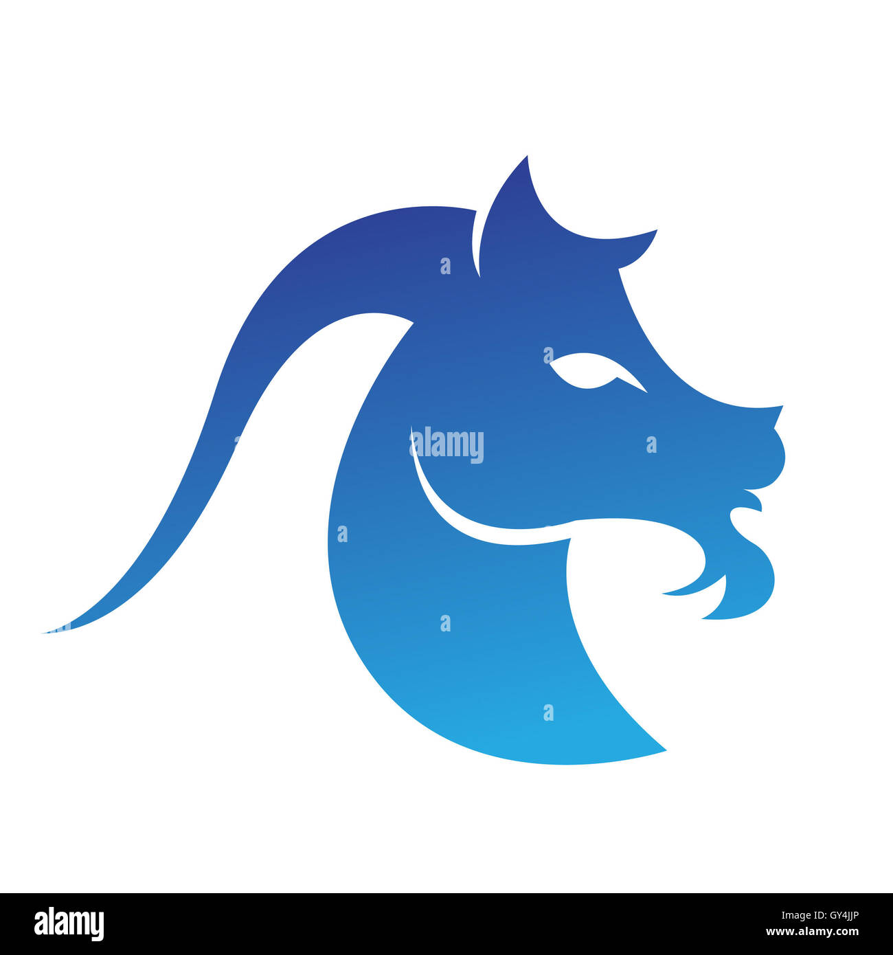 Zodiacs blue capricorn isolated on white Stock Photo - Alamy