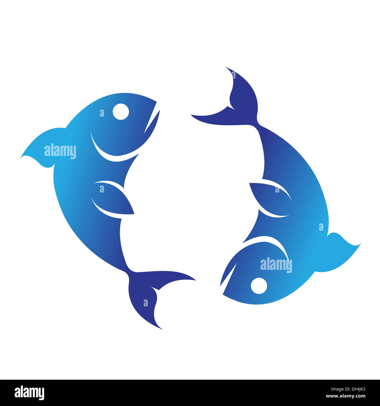 Zodiacs blue pisces isolated on white Stock Photo - Alamy