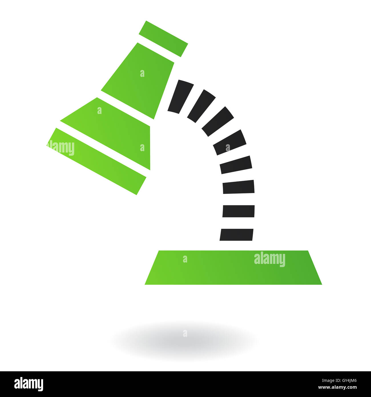 Green desk lamp with black neck isolated on white Stock Photo - Alamy