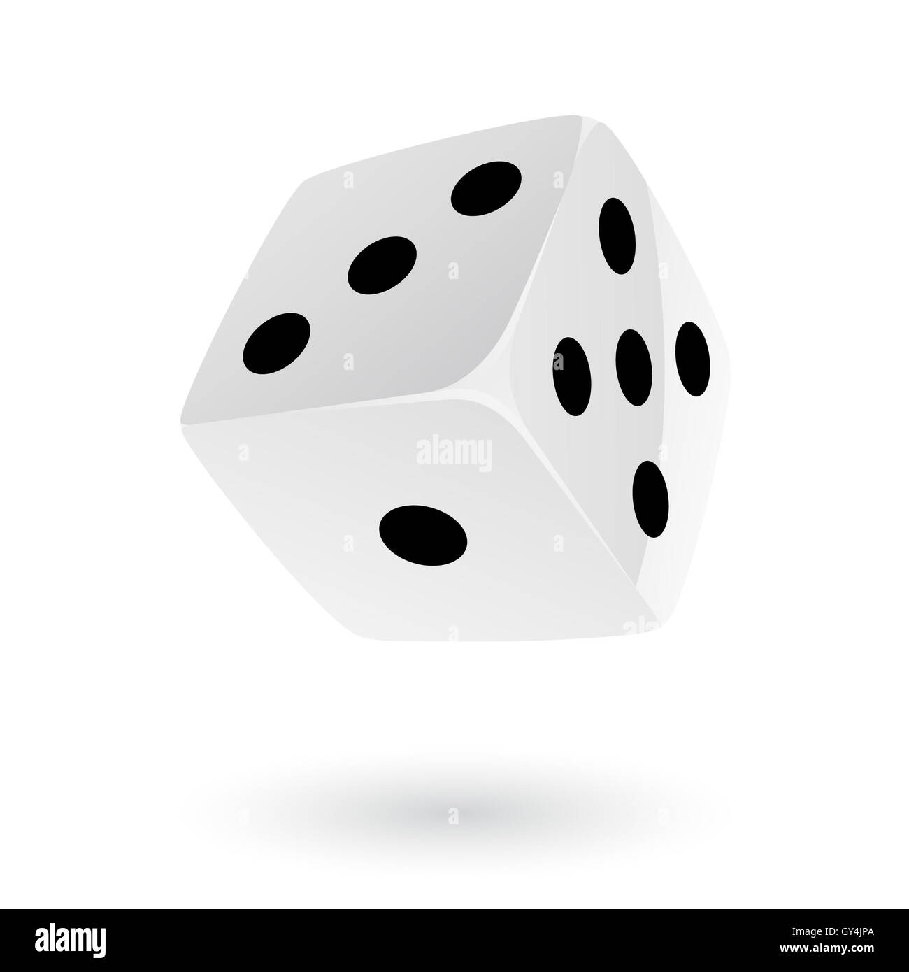 White Dice isolated on white Stock Photo - Alamy