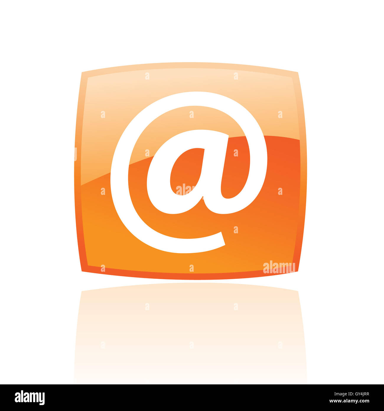 Orange email isolated on white Stock Photo - Alamy