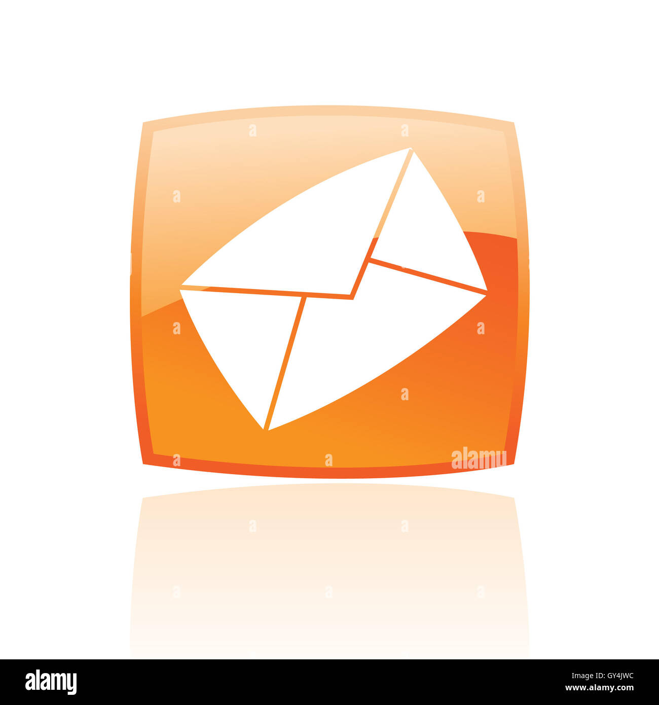 Orange envelope isolated on white Stock Photo - Alamy