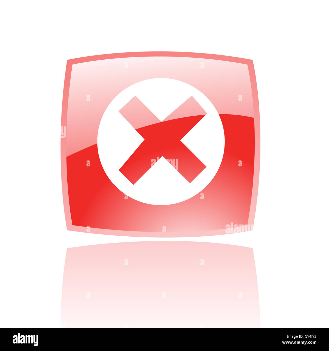 Red glossy error isolated on white Stock Photo - Alamy
