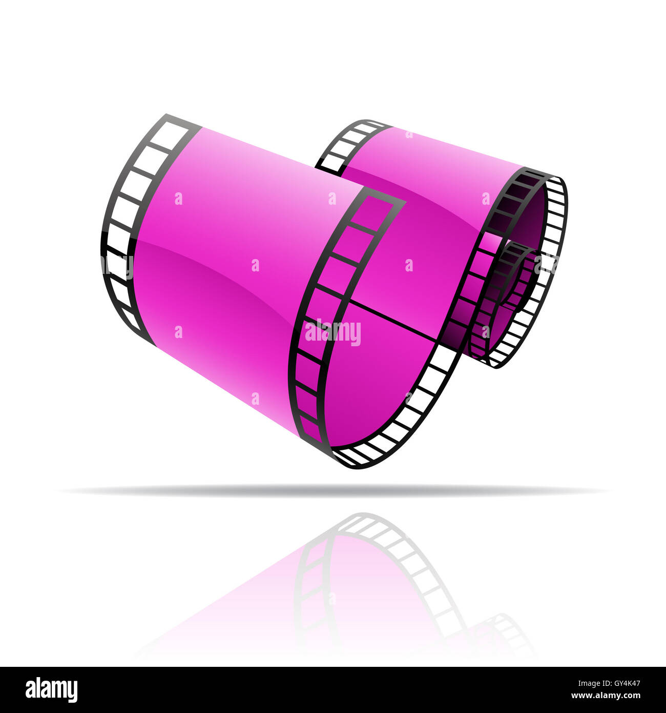Purple film reel isolated on white Stock Photo - Alamy