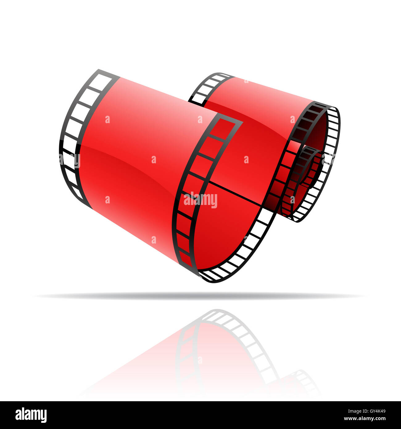Red film reel isolated on white Stock Photo - Alamy