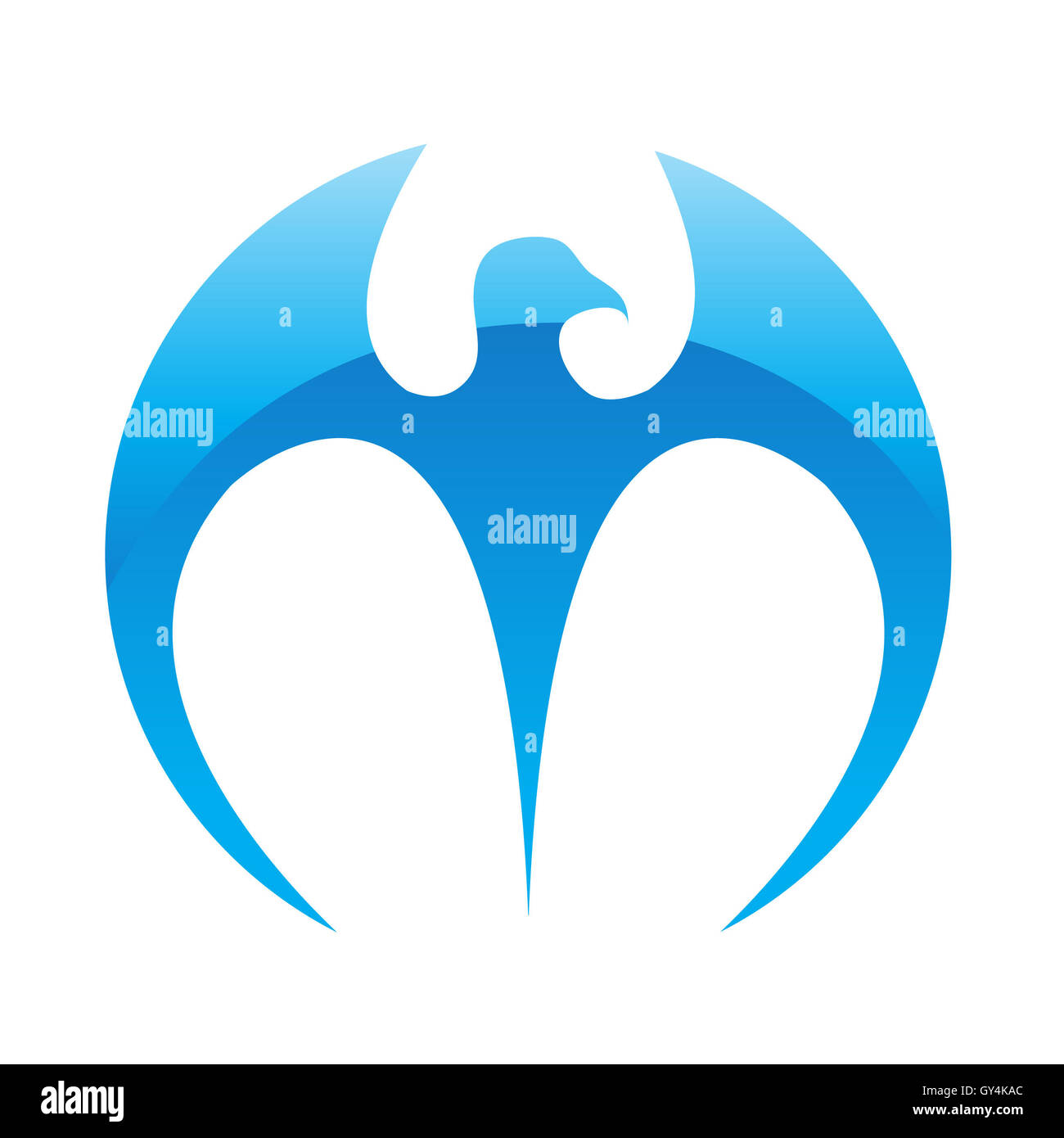 Blue glossy eagle isolated on white Stock Photo - Alamy