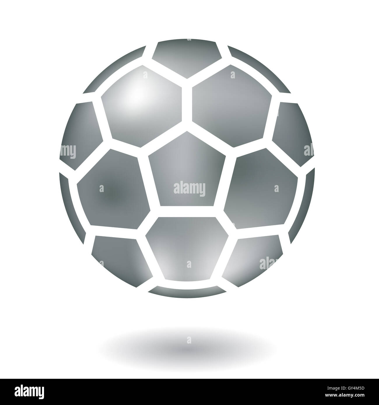 Glossy line art metallic football isolated on white Stock Photo - Alamy