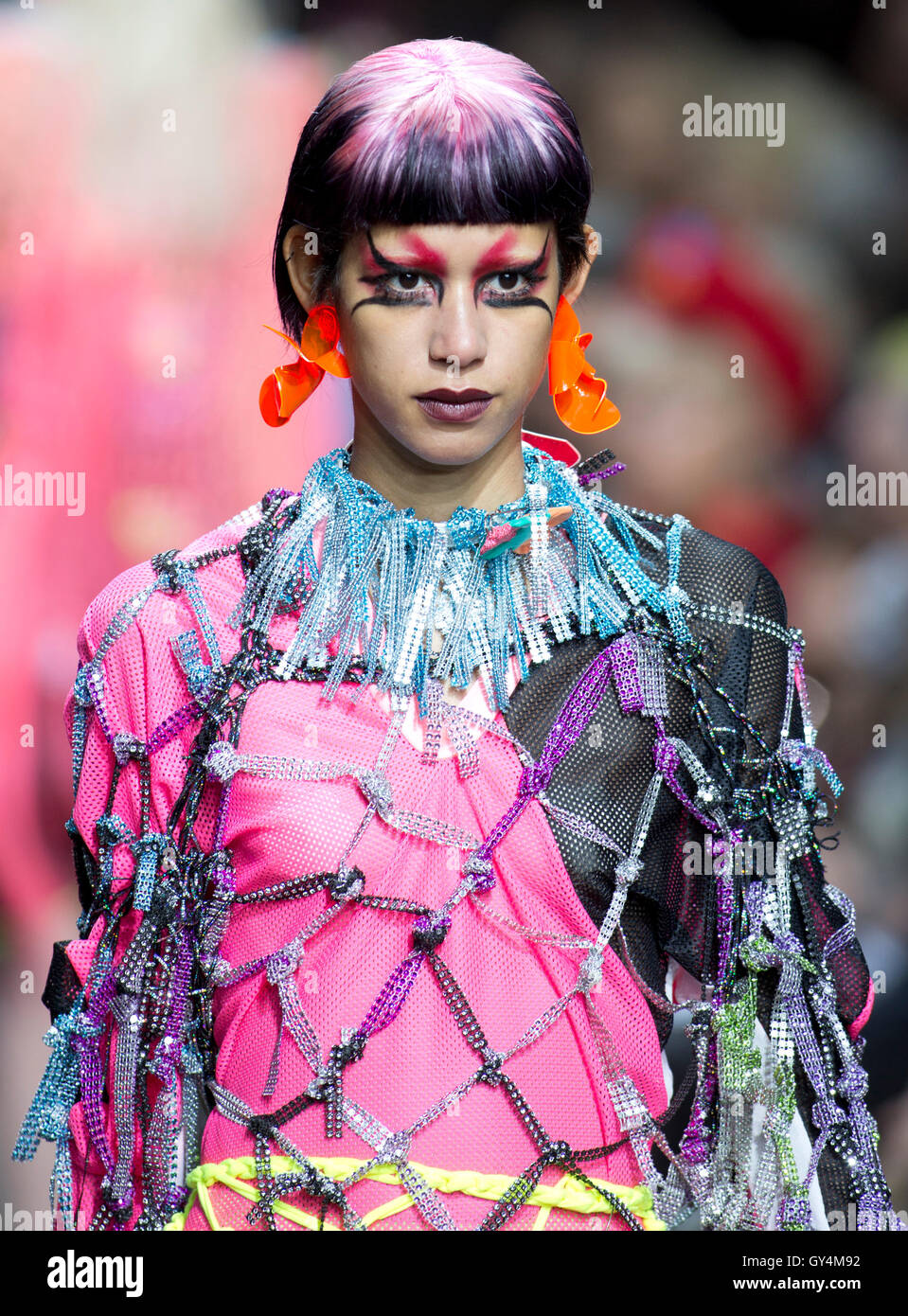 Models on the catwalk during the Fashion East Spring/ Summer 2017 ...