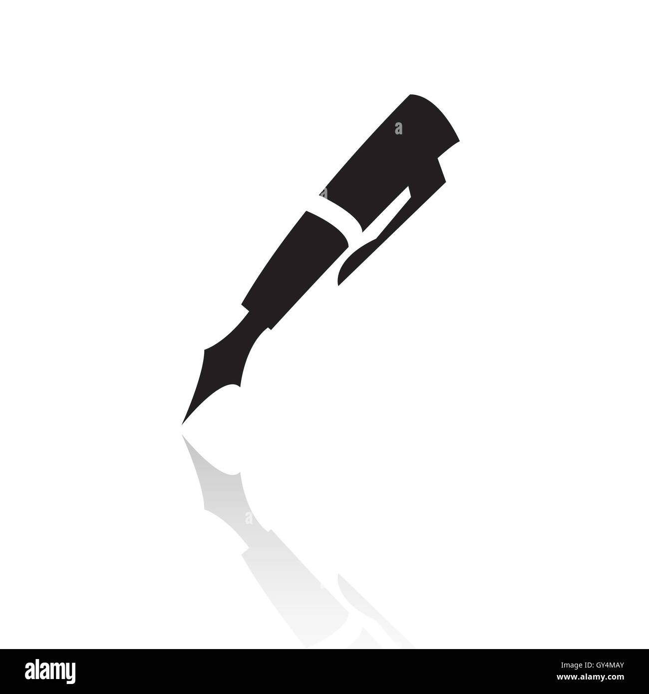 Line art black pen isolated on white Stock Photo - Alamy