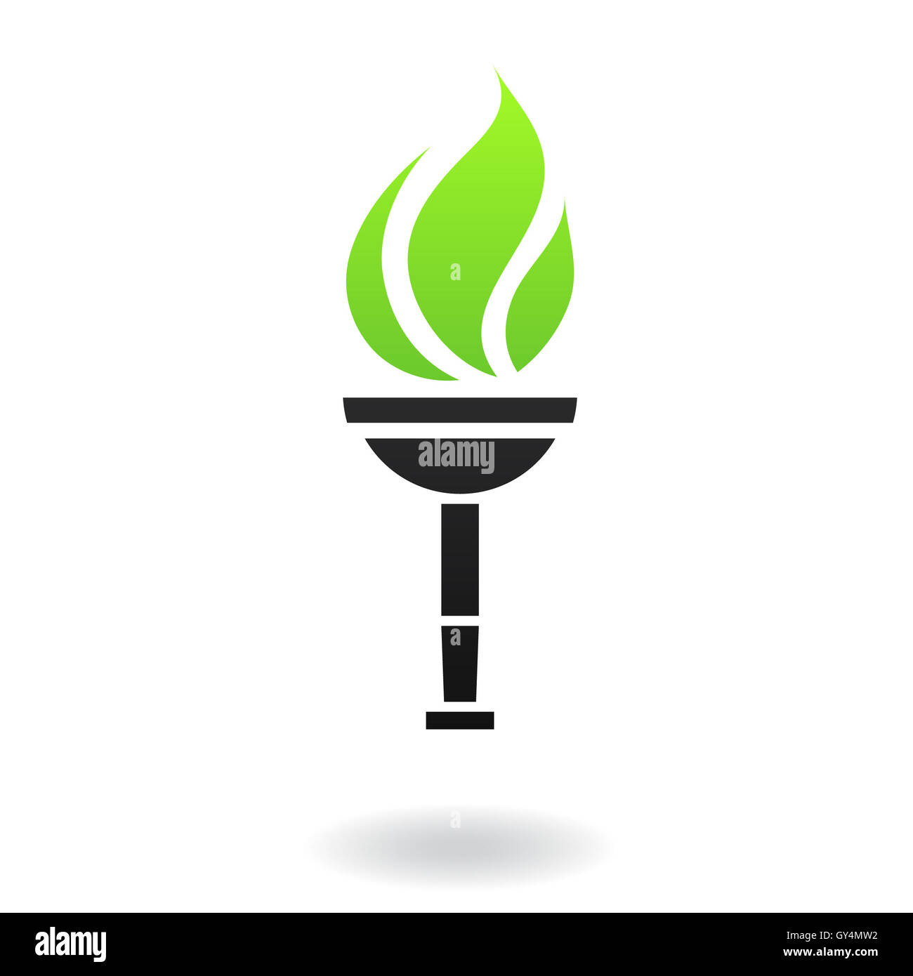 Ancient green and black torch isolated on white Stock Photo - Alamy