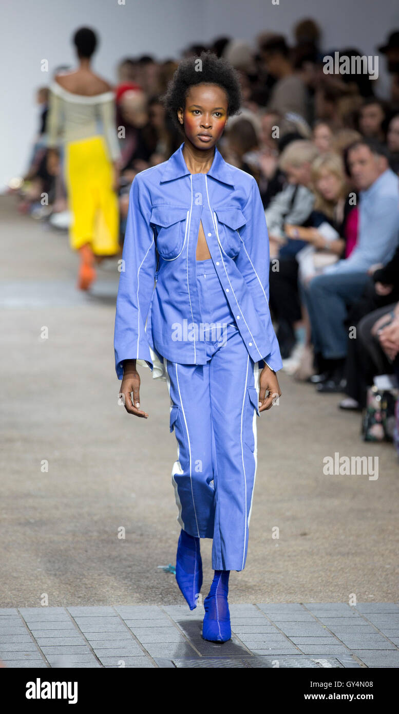 Models on the catwalk during the Fashion East Spring/ Summer 2017 ...
