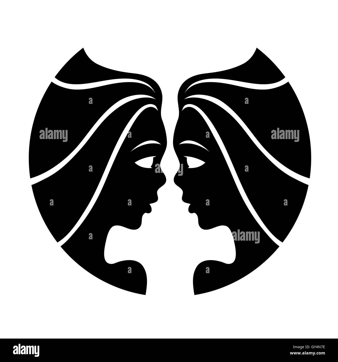 Black gemini isolated on white Stock Photo - Alamy