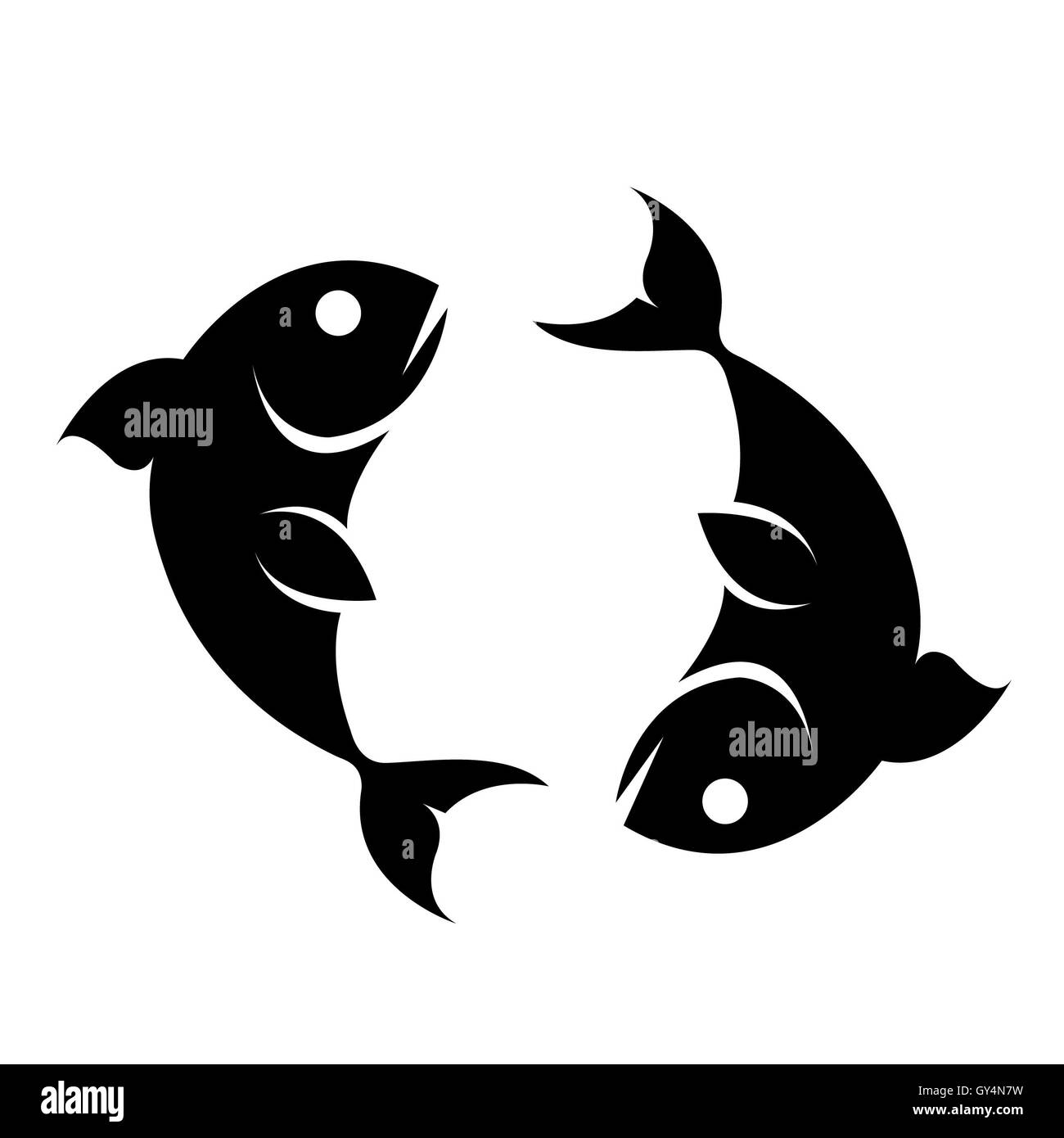 Black pisces isolated on white Stock Photo - Alamy