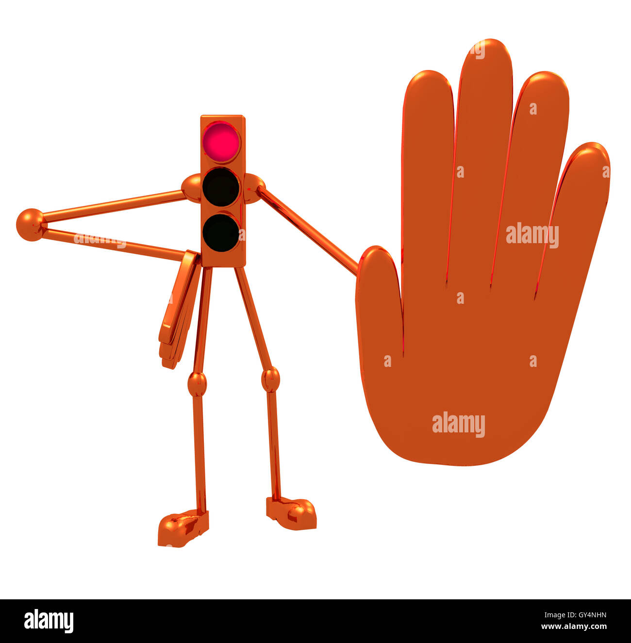 traffic light red stop signal 3D illustration Stock Photo - Alamy