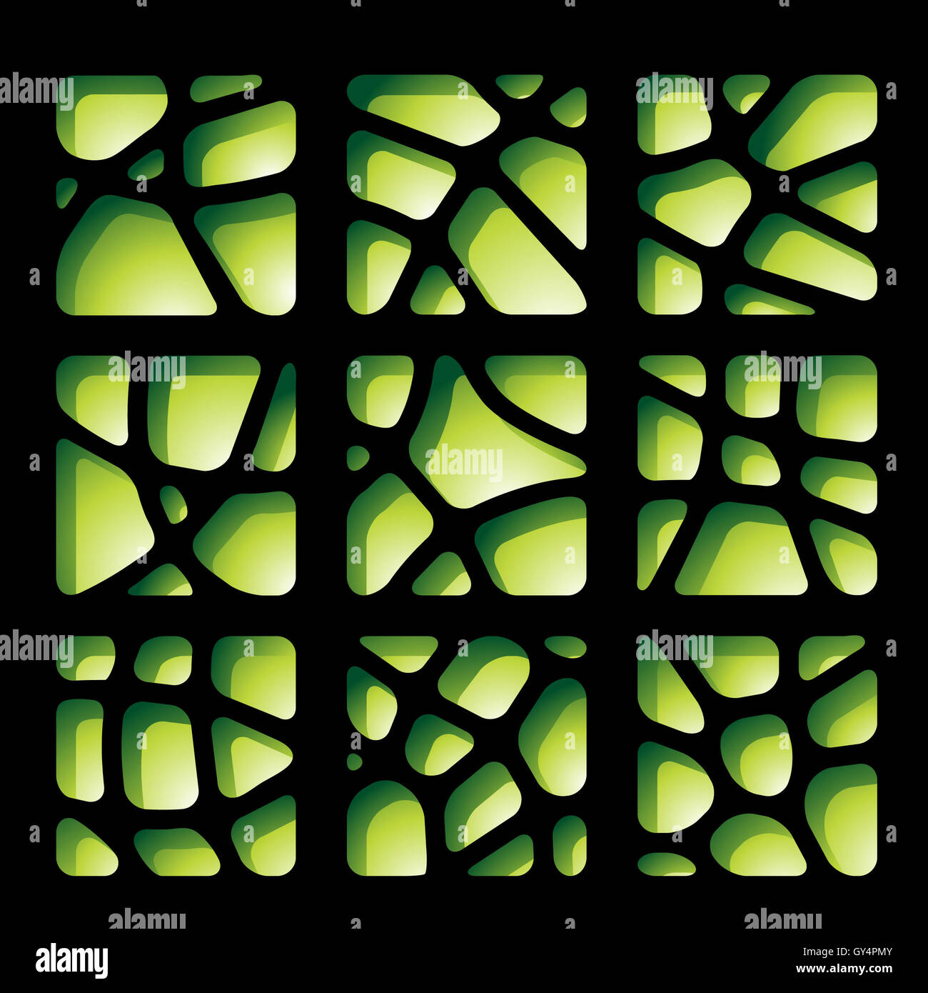 Green paper cutouts on a black background Stock Photo - Alamy
