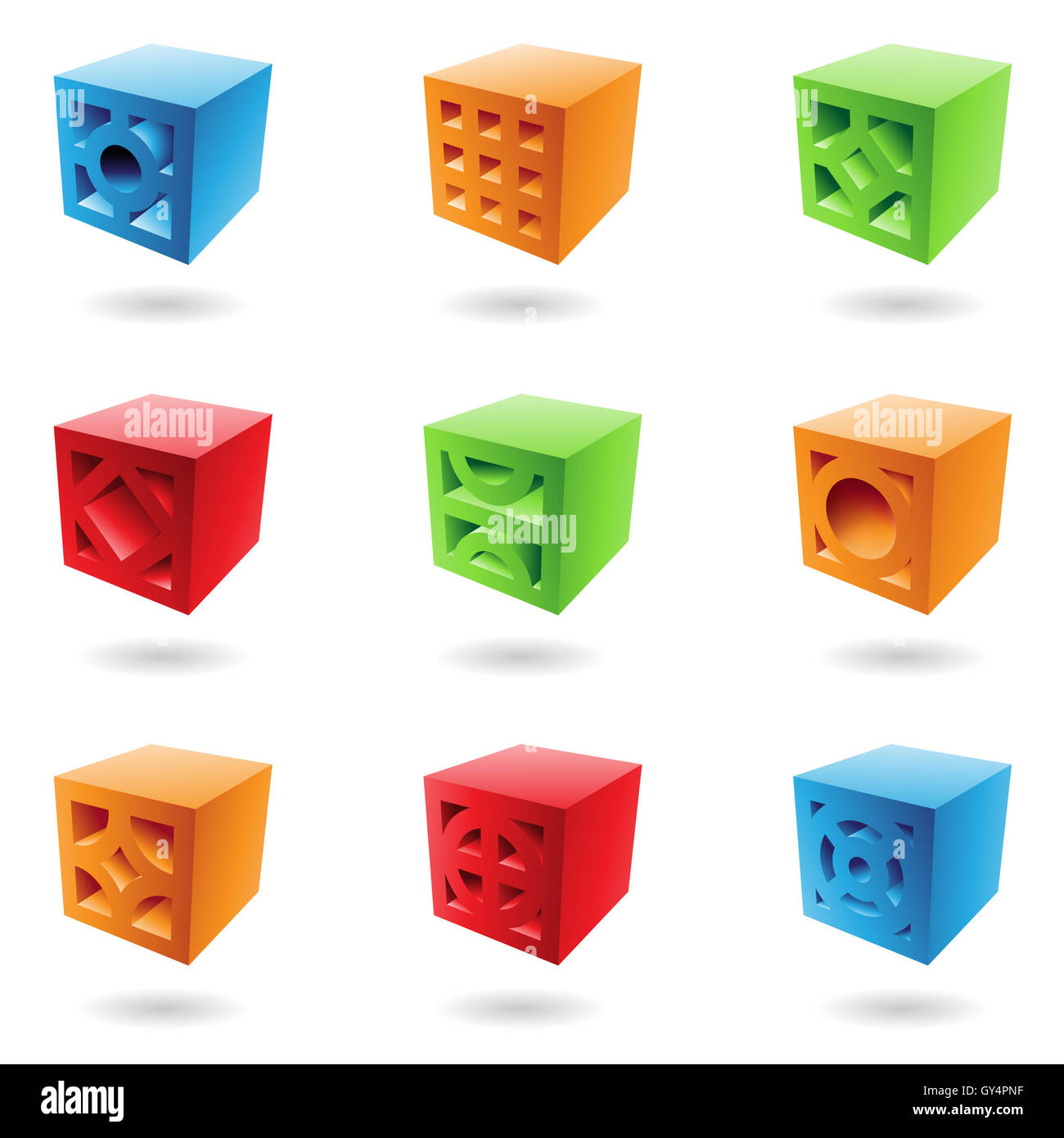 Abstract brick cubes in various colors Stock Photo - Alamy