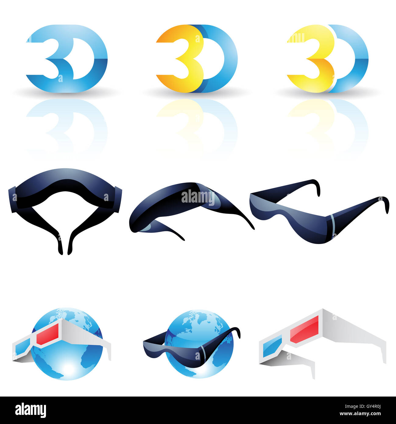 3D stereoscopic glasses isolated on a white background Stock Photo - Alamy