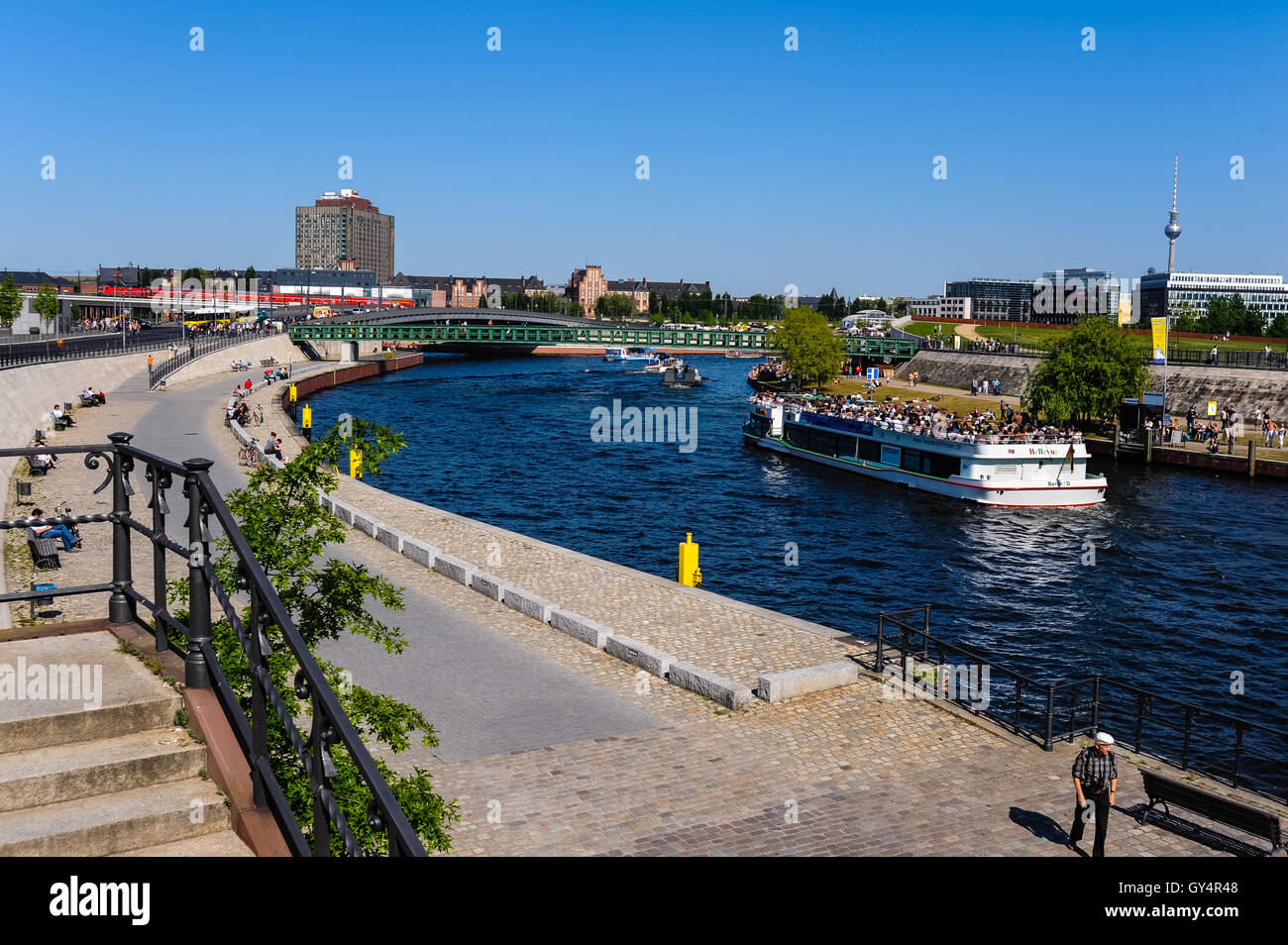 Berlin, Germany. The River Spree. Berlin Central Station, Hauptbahnhof ...