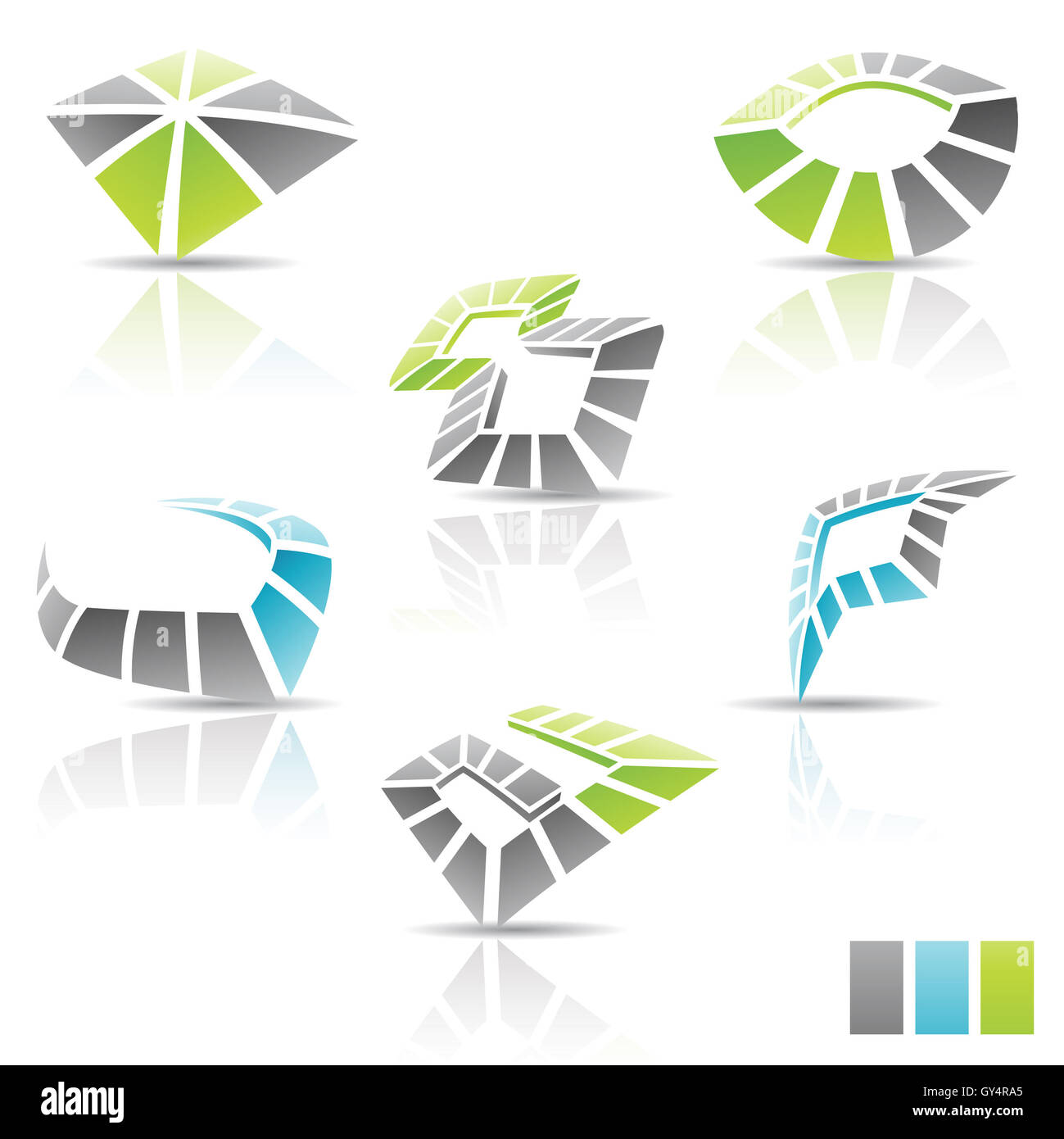 Vector illustration of Multicolor abstract 3d icons Stock Photo - Alamy