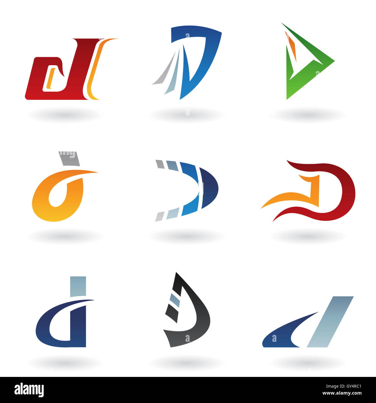 Vector illustration of abstract icons based on the letter D Stock Photo ...