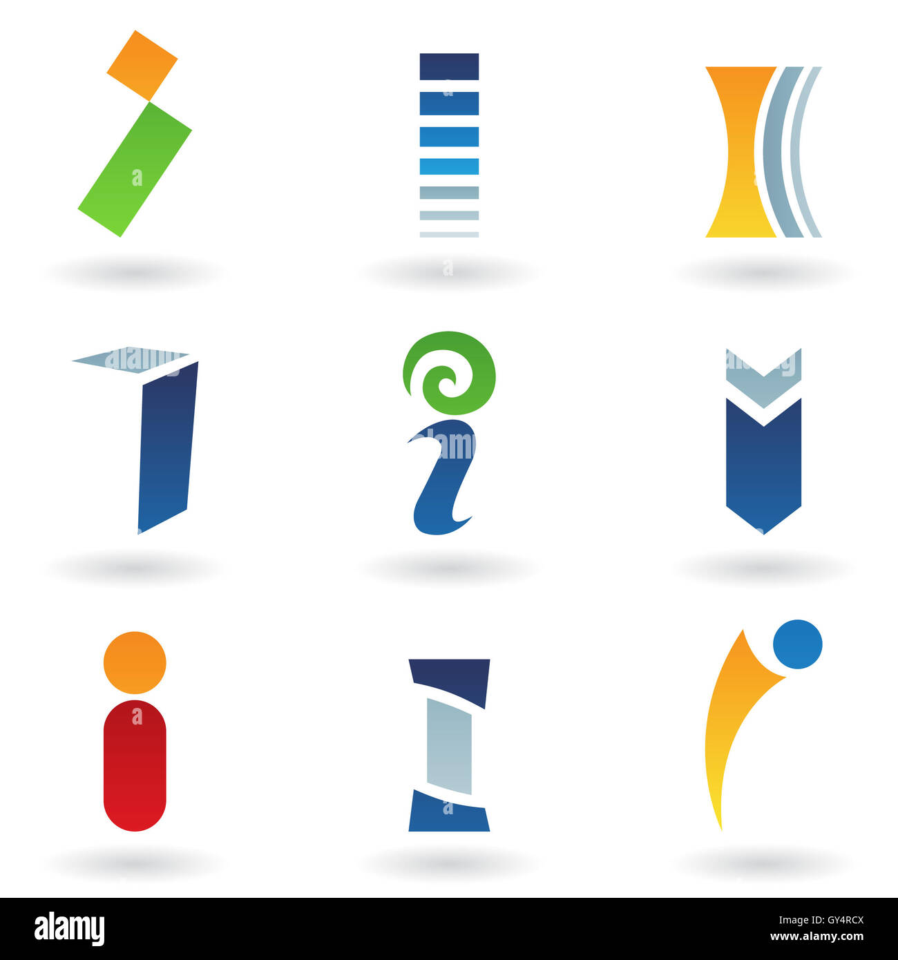 Vector illustration of abstract icons based on the letter I Stock Photo ...