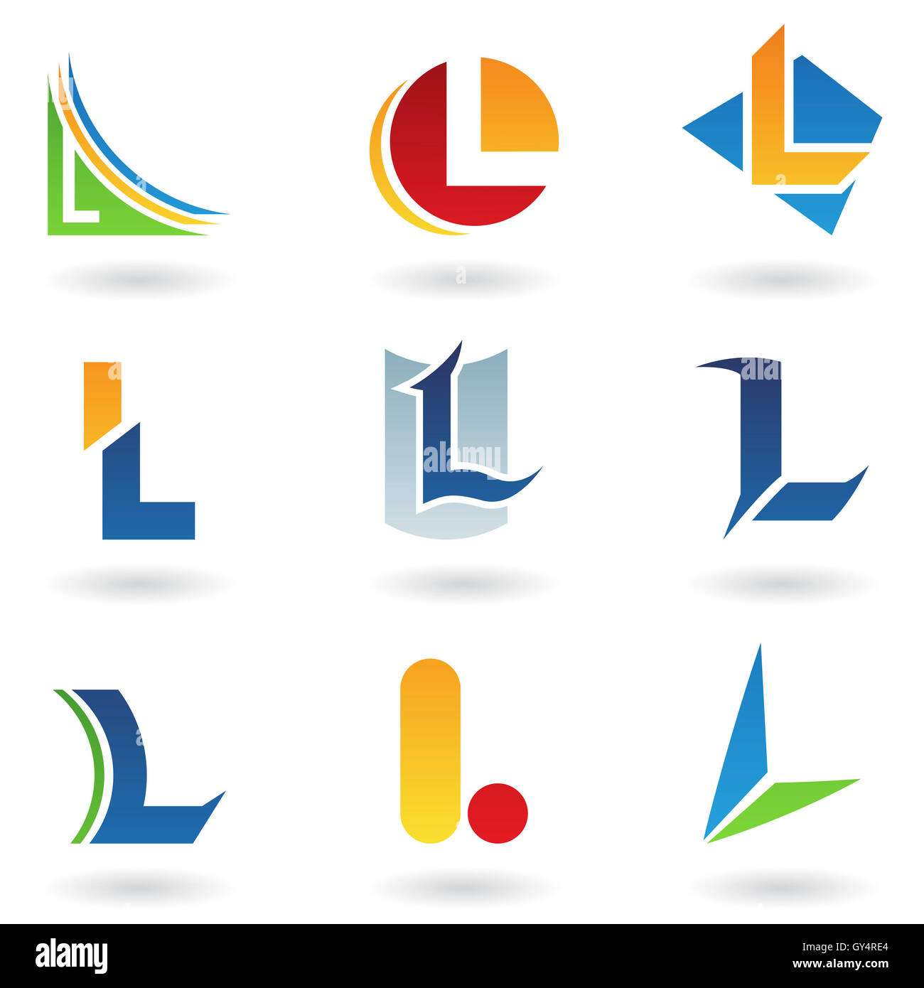 Vector illustration of abstract icons based on the letter L Stock Photo ...