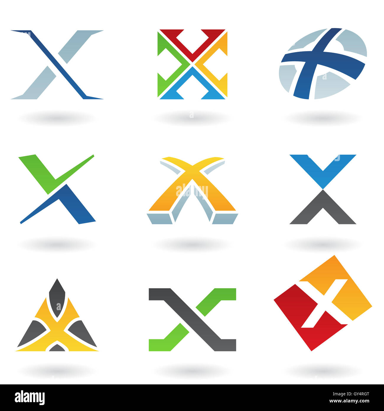 Vector illustration of abstract icons based on the letter X Stock Photo ...
