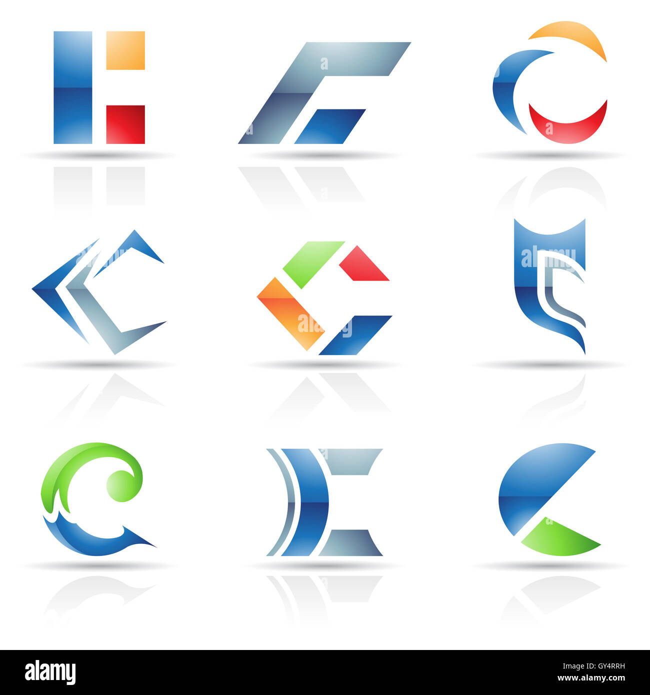 Vector illustration of abstract icons based on the letter C Stock Photo ...