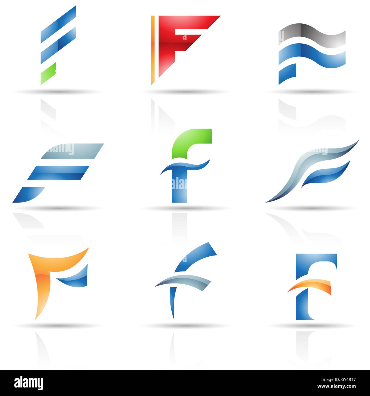 Vector illustration of abstract icons based on the letter F Stock Photo ...